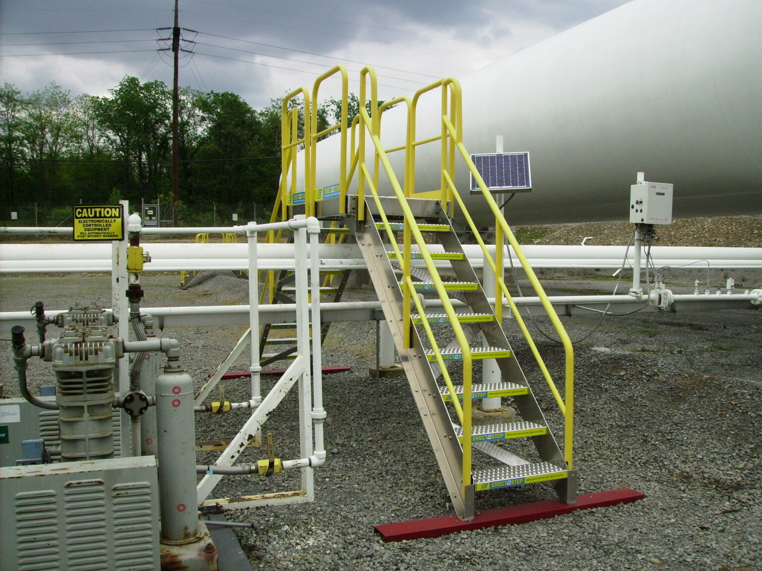 Erectastep 8 step crossover over industrial pipe - ErectaStep