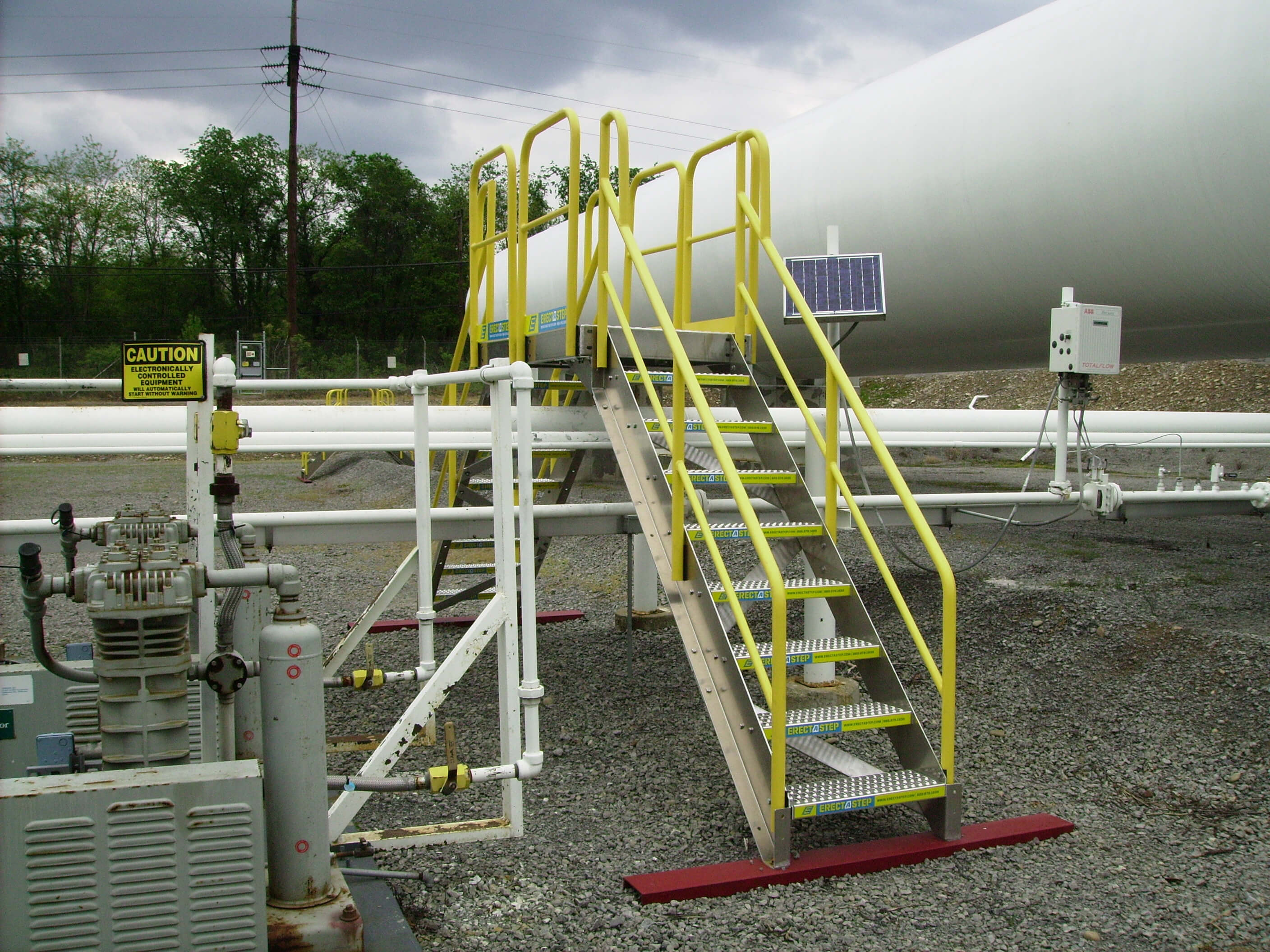 Erectastep 8 step crossover over industrial pipe - ErectaStep