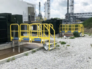 Generator access stair installation at a large natural gas ...