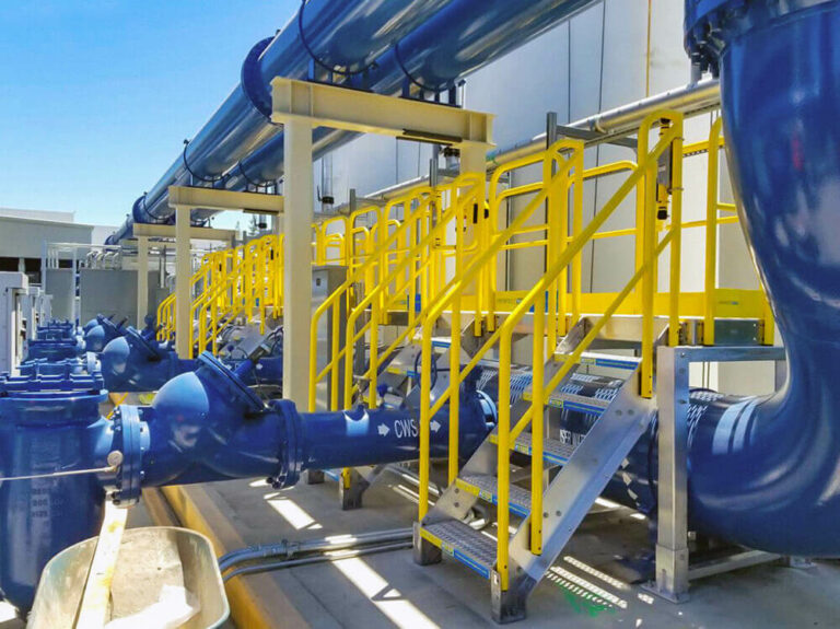 Work Platform for Valve Access with Metal Stairs - ErectaStep