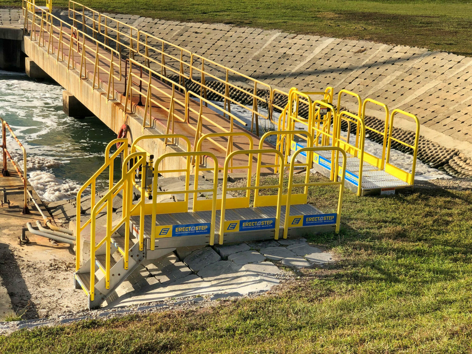 Metal stair platforms keeps wastewater treatment plant safer for ...