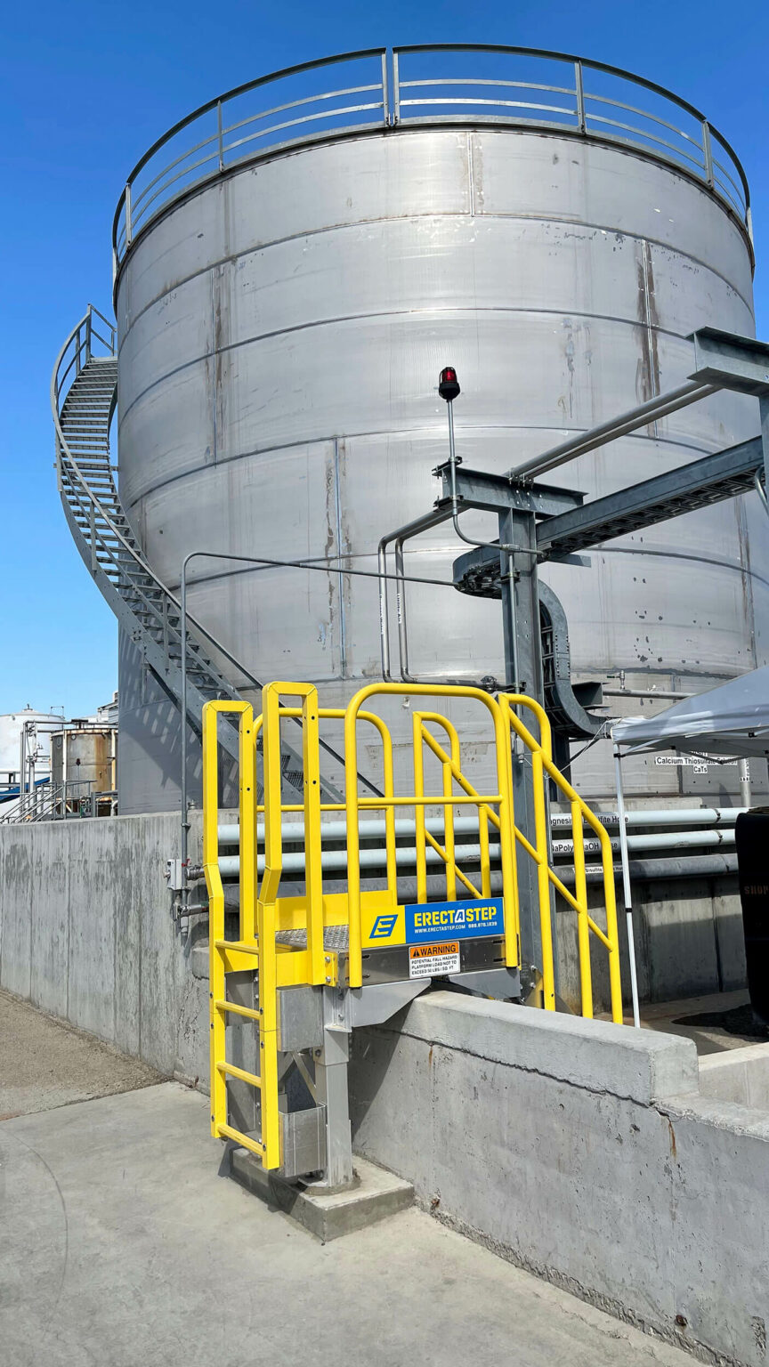 Tank farm retaining wall crossover stair installation for Procter ...