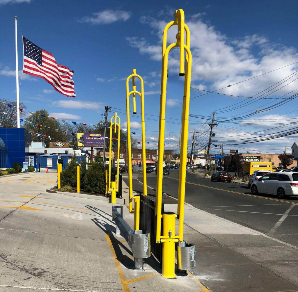 YellowGate XL traffic gates installed at carwash in New Jersey - ErectaStep