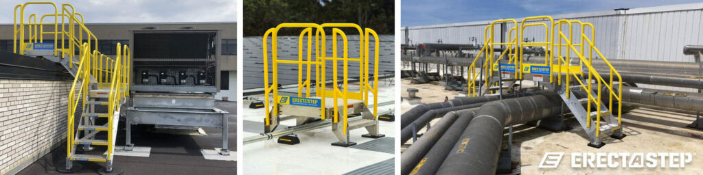 Rooftop stairs, crossovers, catwalks non-penetrating mounted solutions